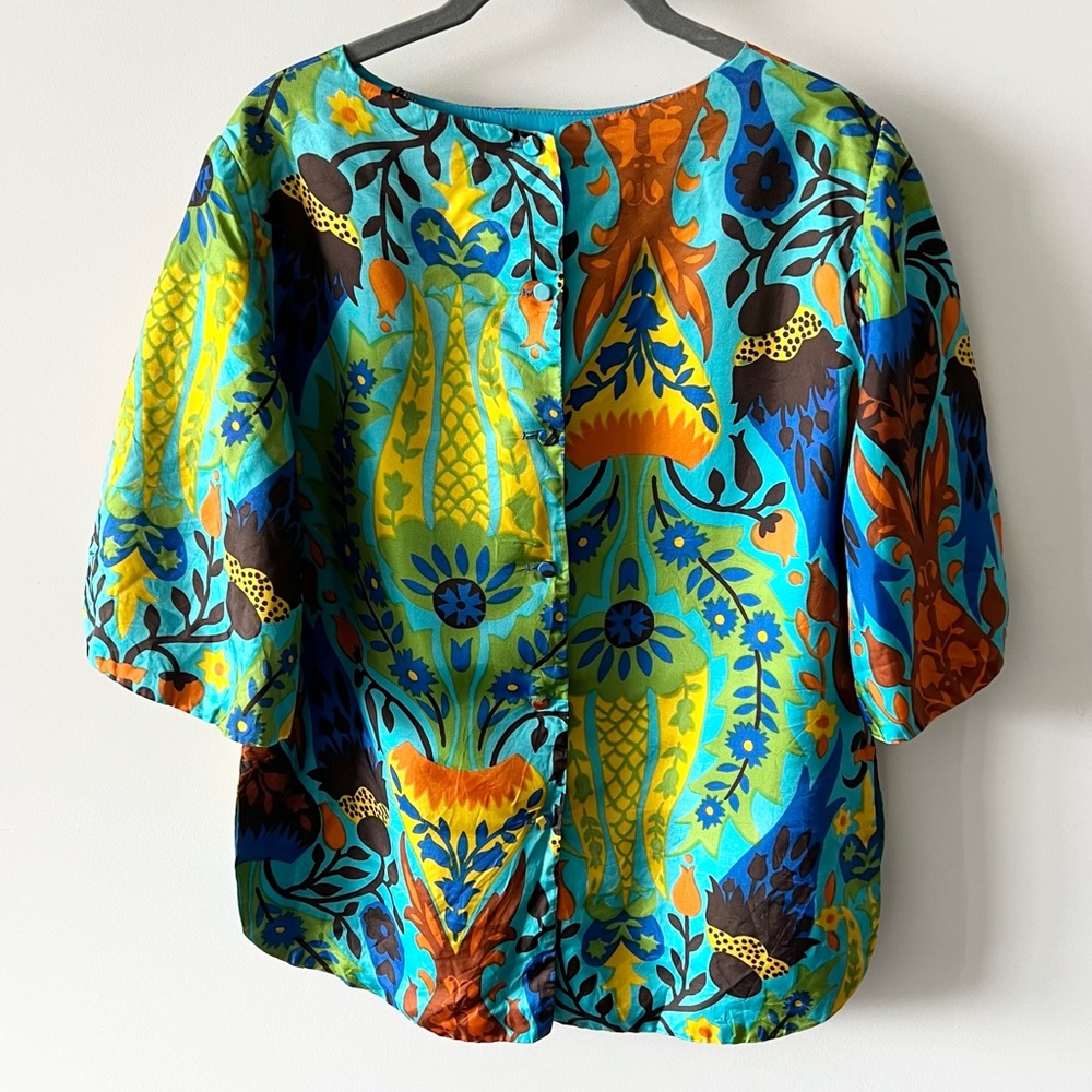 Vintage Stevens California Satin Button Back Blouse T… - Gem